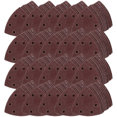90mm Triangular Sanding Abrasive Discs Pads Hook Loop Backing 40 Grit ...