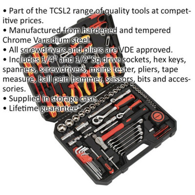 90pc Electricians Tool Kit - VDE Insulated Safety Tool Set ...