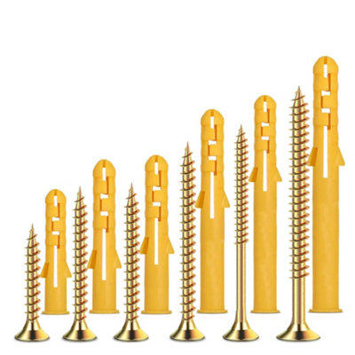 90pk Assorted Screws and Wall Plugs Set, 30/40/60/80mm Wall Plugs and ...