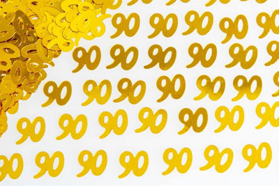 90th Birthday Confetti Gold 2 pack x 14 grams birthday decoration Foil ...
