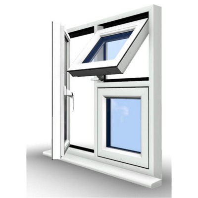 910mm (W) x 895mm (H) PVCu Flush Casement Window - 1 Opening Window ...