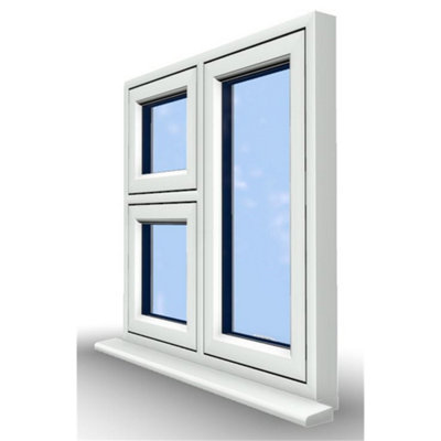 910mm (W) x 895mm (H) PVCu Flush Casement Window - 1 Opening Window ...