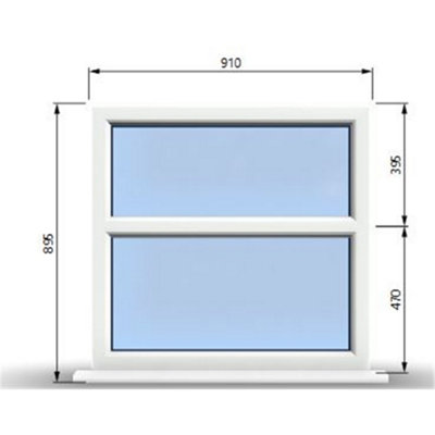 910mm (W) x 895mm (H) PVCu StormProof Casement Window - 2 Horizontal ...