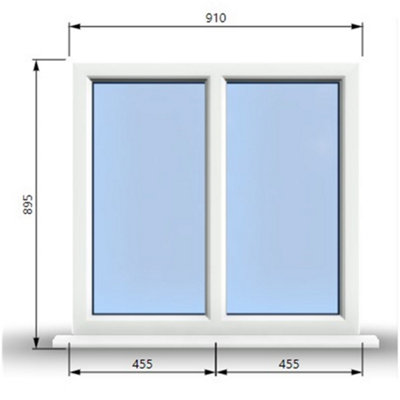 910mm (W) x 895mm (H) PVCu StormProof Casement Window - 2 Vertical ...