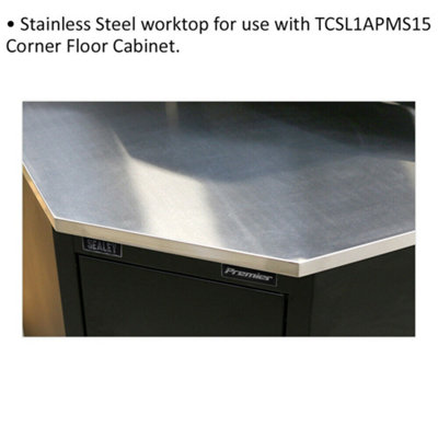 930mm Stainless Steel Corner Worktop for ys02615 Modular Cabinets