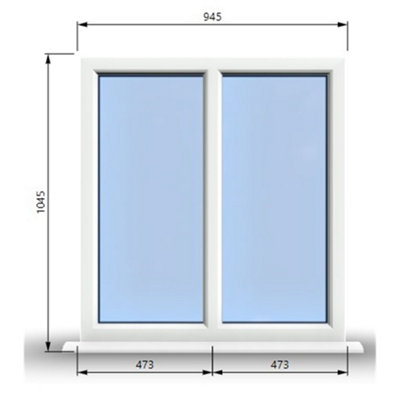 945mm (W) x 1045mm (H) PVCu StormProof Casement Window - 2 Vertical ...