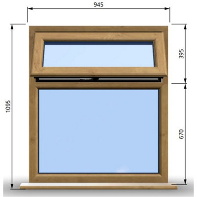 945mm (W) x 1095mm (H) Wooden Stormproof Window - 1 Top Opening Window ...