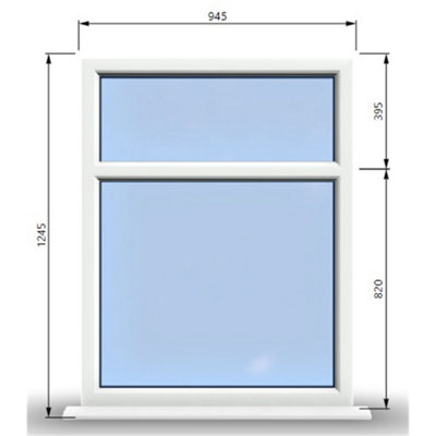 945mm (W) x 1245mm (H) PVCu StormProof Casement Window - 2 Horizontal ...