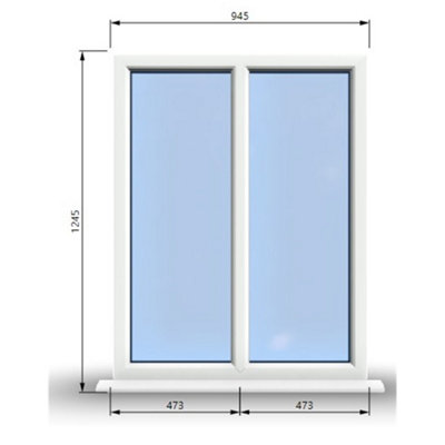 945mm (W) x 1245mm (H) PVCu StormProof Casement Window - 2 Vertical ...