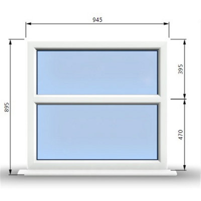 945mm (W) x 895mm (H) PVCu StormProof Casement Window - 2 Horizontal ...