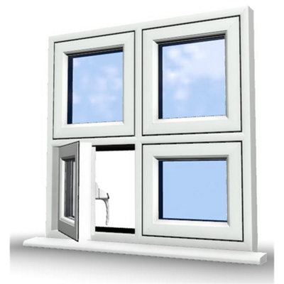 945mm (W) x 945mm (H) PVCu Flush Casement Window - 1 Bottom Opening ...