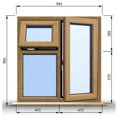 945mm (W) x 995mm (H) Wooden Stormproof Window - 1 Opening Window ...