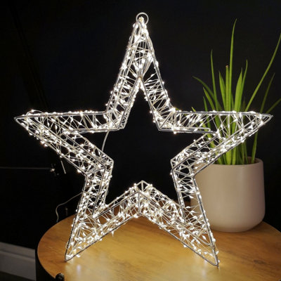 960 LED 38cm Tall Christmas Galaxy Light Up Star Decoration with Warm ...
