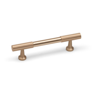 96mm Brushed Brass Reeded Cabinet Handle