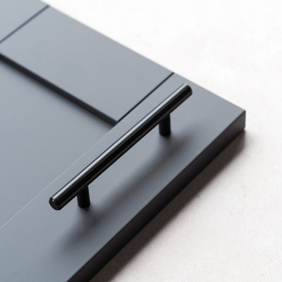 96mm Matt Black T-Bar Cabinet Handle | DIY at B&Q