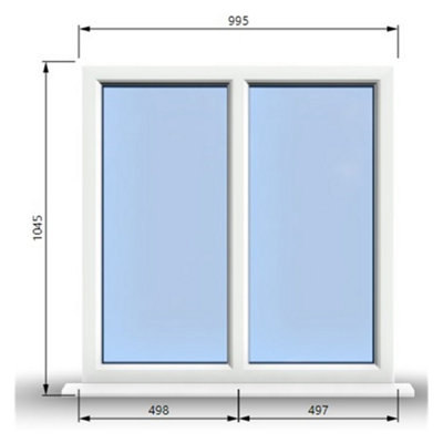 995mm (W) x 1045mm (H) PVCu StormProof Casement Window - 2 Vertical ...