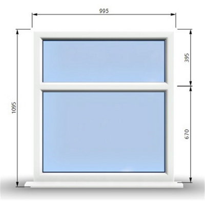 995mm (W) x 1095mm (H) PVCu StormProof Casement Window - 2 Horizontal ...