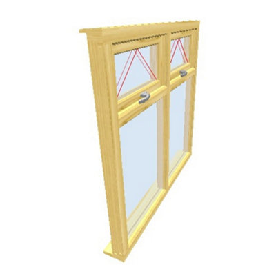995mm (W) x 1095mm (H) Wooden Stormproof Window - 2 Top Opening Windows ...