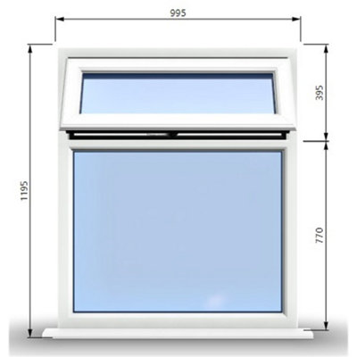 995mm (W) x 1195mm (H) PVCu StormProof Casement Window - 1 Top Opening ...