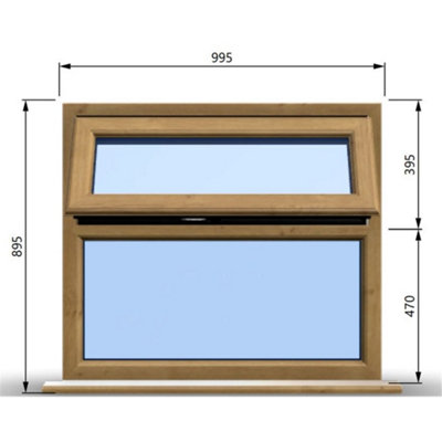 995mm (W) x 895mm (H) Wooden Stormproof Window - 1 Top Opening Window ...