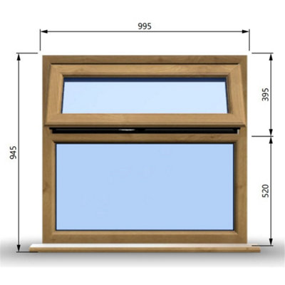 995mm (W) x 945mm (H) Wooden Stormproof Window - 1 Top Opening Window ...