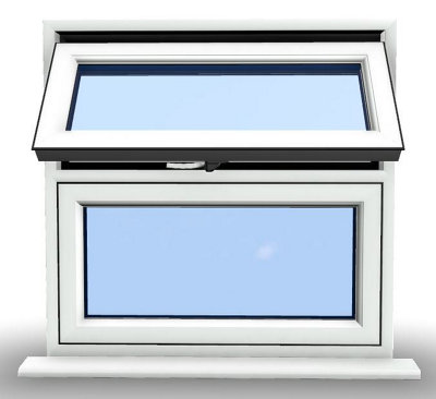 995mm (W) x 995mm (H) PVCu Flush Casement Window - 1 Top Opening Window ...