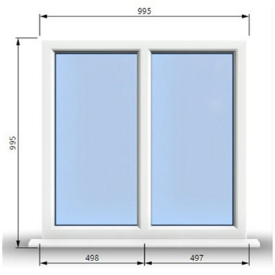 995mm (W) x 995mm (H) PVCu StormProof Casement Window - 2 Vertical ...
