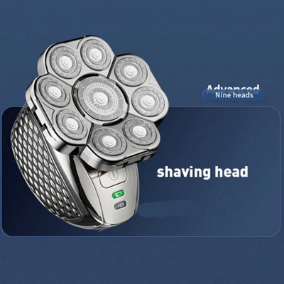 9D Bald Head Shaver Electric Mens Shaver Cordless Wet Dry Rotary Razor