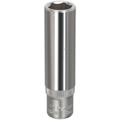 9mm Forged Steel Deep Drive Socket - 1/4" Square Drive Chrome Vanadium ...