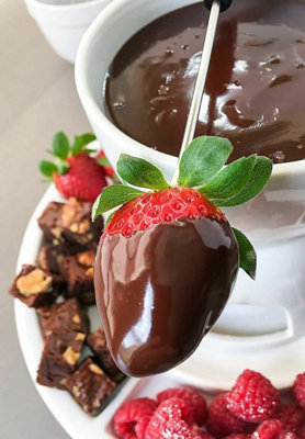 9pc Ceramic Chocolate Fondue Set