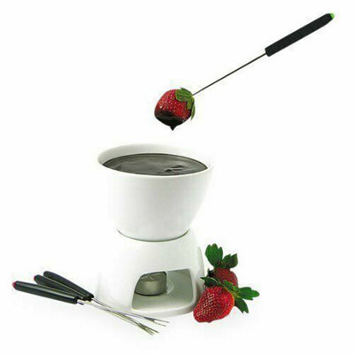 9pc Ceramic Chocolate Fondue Set