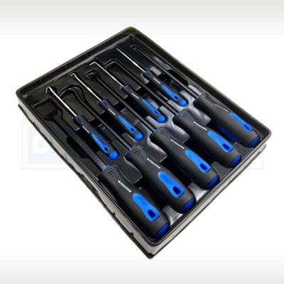 9pc Pick and Hook Set Gasket Scraper Hose Removal Pry Pullers Garage Tool Set