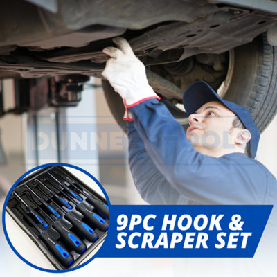 9pc Pick and Hook Set Gasket Scraper Hose Removal Pry Pullers Garage Tool Set