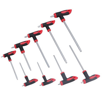 9pc Torx Star Tamperproof Security Key T Bar Handle Set T10 - T50 High ...