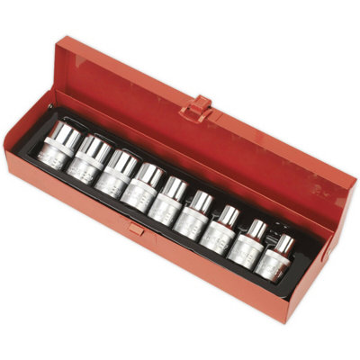 9pc TRX Star Female Socket Set - 1/2" Square Drive - E10 to E24 - Fully ...