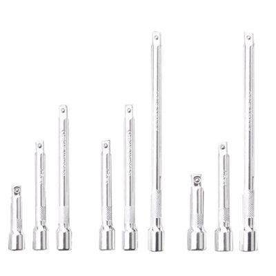 9Pcs 3 Size Extension Bar Set 1/4" 3/8" 1/2" Drive Extra Long Socket ...