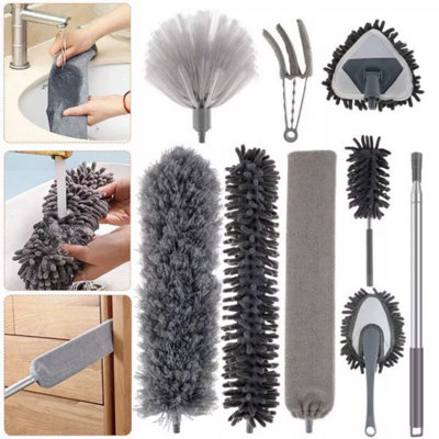 9pcs Extendable Feather Duster Long Telescopic Duster Magic Static ...