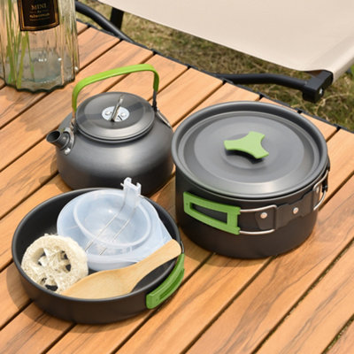 9Pcs Portable Cookware Set Picnic Pot Pan Cooking Kits Outdoor for ...