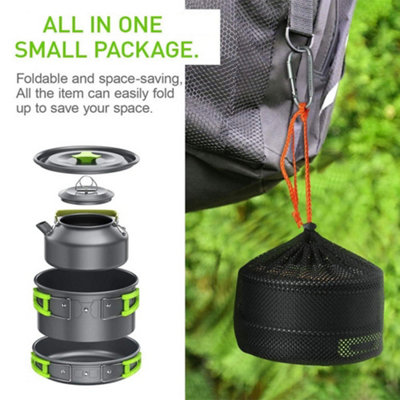 9Pcs Portable Cookware Set Picnic Pot Pan Cooking Kits Outdoor for ...