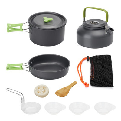 9Pcs Portable Cookware Set Picnic Pot Pan Cooking Kits Outdoor for ...