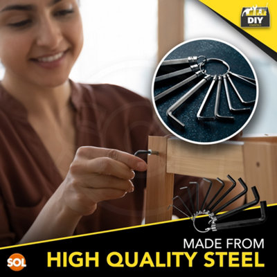 9pk Heavy Duty Allan Keys Assorted Sizes - 2mm to 8mm - Small Allen Key ...
