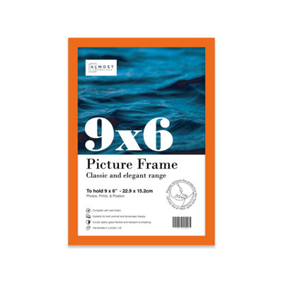 Buy 9x6 Orange Picture Frame (22.9 x 15.2cm) Poster, Photo, Artwork ...