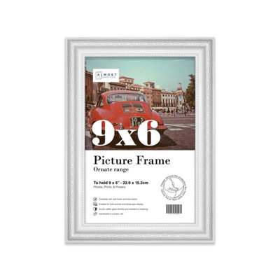 9x6 White Ornate Picture Frame (22.9 x 15.2cm) Poster, Photo, Artwork ...