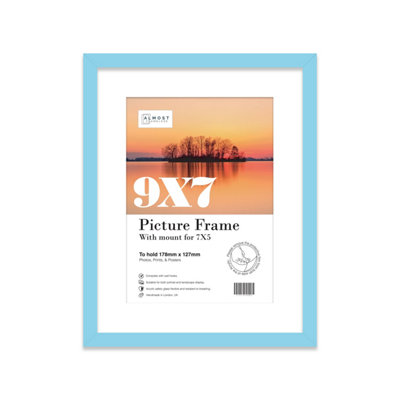 9x7" Light Blue Frame With Mount for 7x5" Pictures 20mm Thin Edge ...