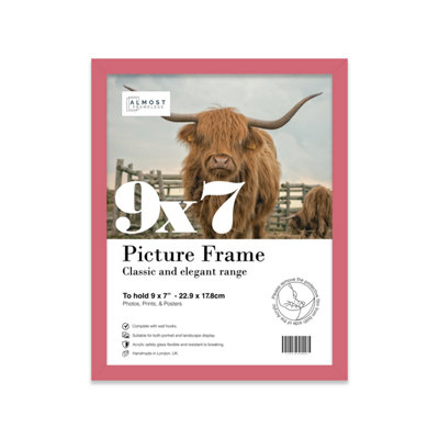 9X7 PINK PICTURE FRAME (17.8 X 22.9CM) POSTER, PHOTO, ARTWORK, GALLERY ...