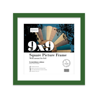 9x9" Green Picture Frame - 9x9" Square Frame with 8x8" Mount for 9x9 ...