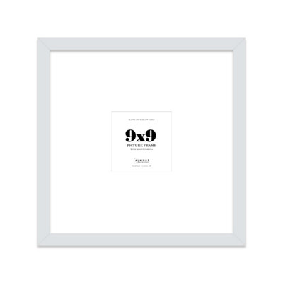 9x9" Light Grey Picture Frame - 9x9" Square Frame with 5x5" Mount for ...