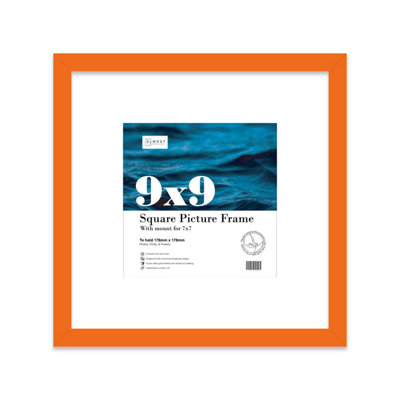 9x9" Orange Picture Frame - 9x9" Square Frame with 7x7" Mount for 9x9 ...