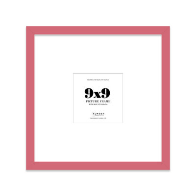 9x9" Pink Picture Frame - 9x9" Square Frame with 6x6" Mount for 9x9 ...