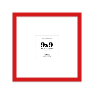 9x9" Red Picture Frame - 9x9" Square Frame with 6x6" Mount for 9x9"/6x6 ...